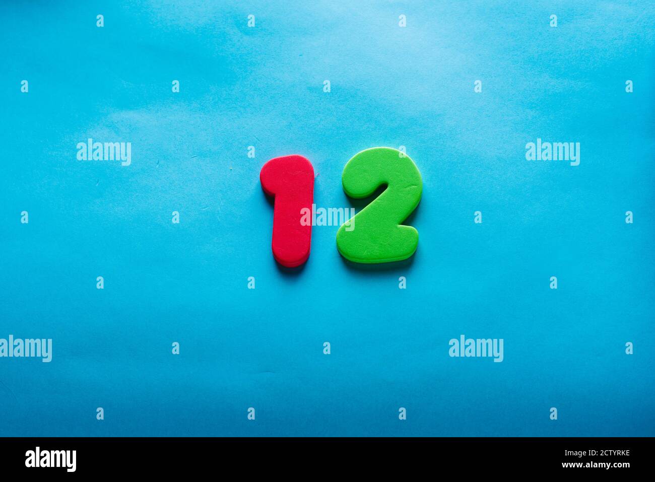 12 years old celebrating classic logo. Colored happy anniversary 12th ...