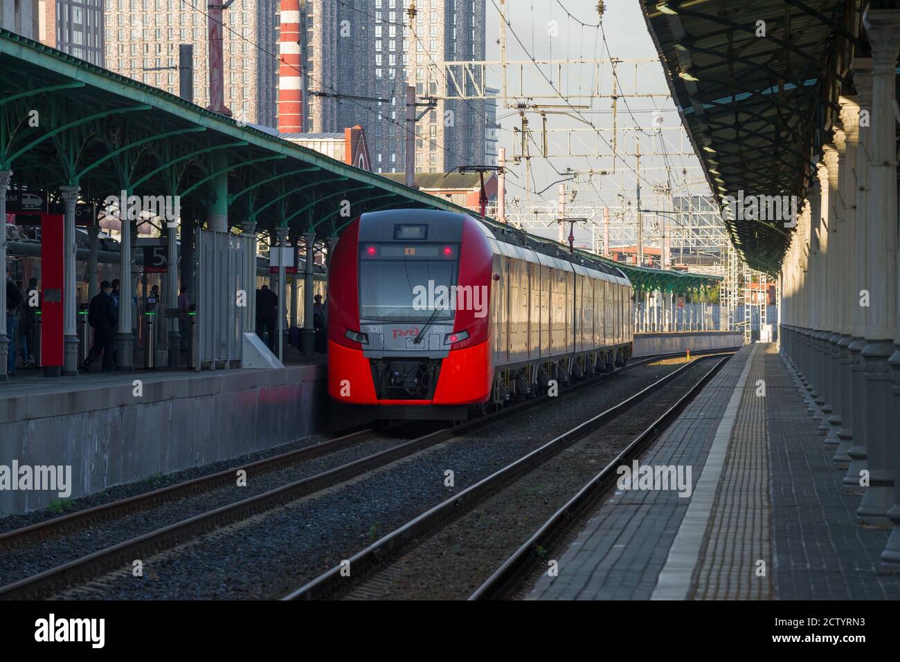 MOSCOW, RUSSIA - AUGUST 25, 2020: Electric train ES1P "Lastochka" at ...