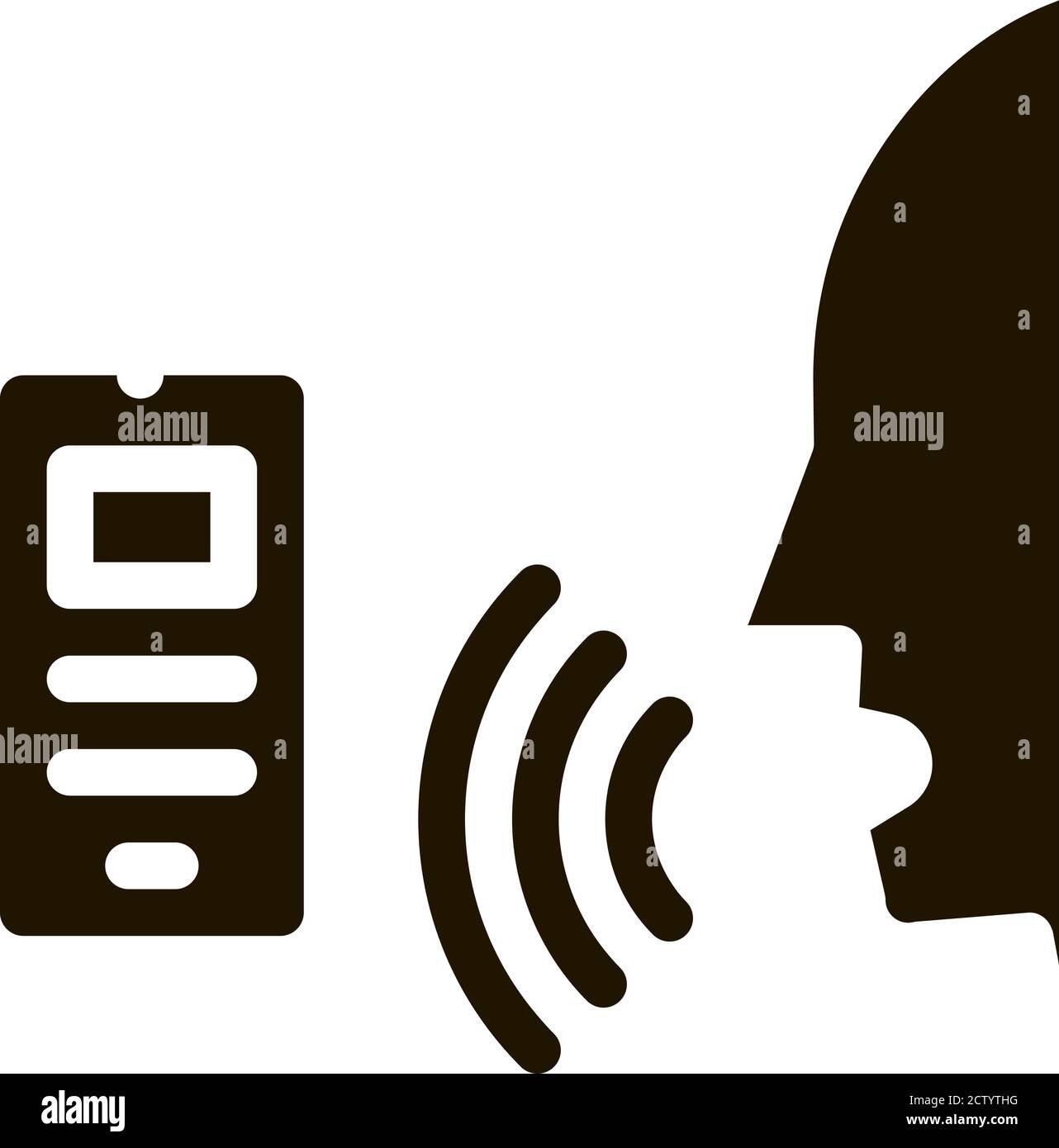 Smartphone Voice Control Icon Vector Illustration Stock Vector Image ...