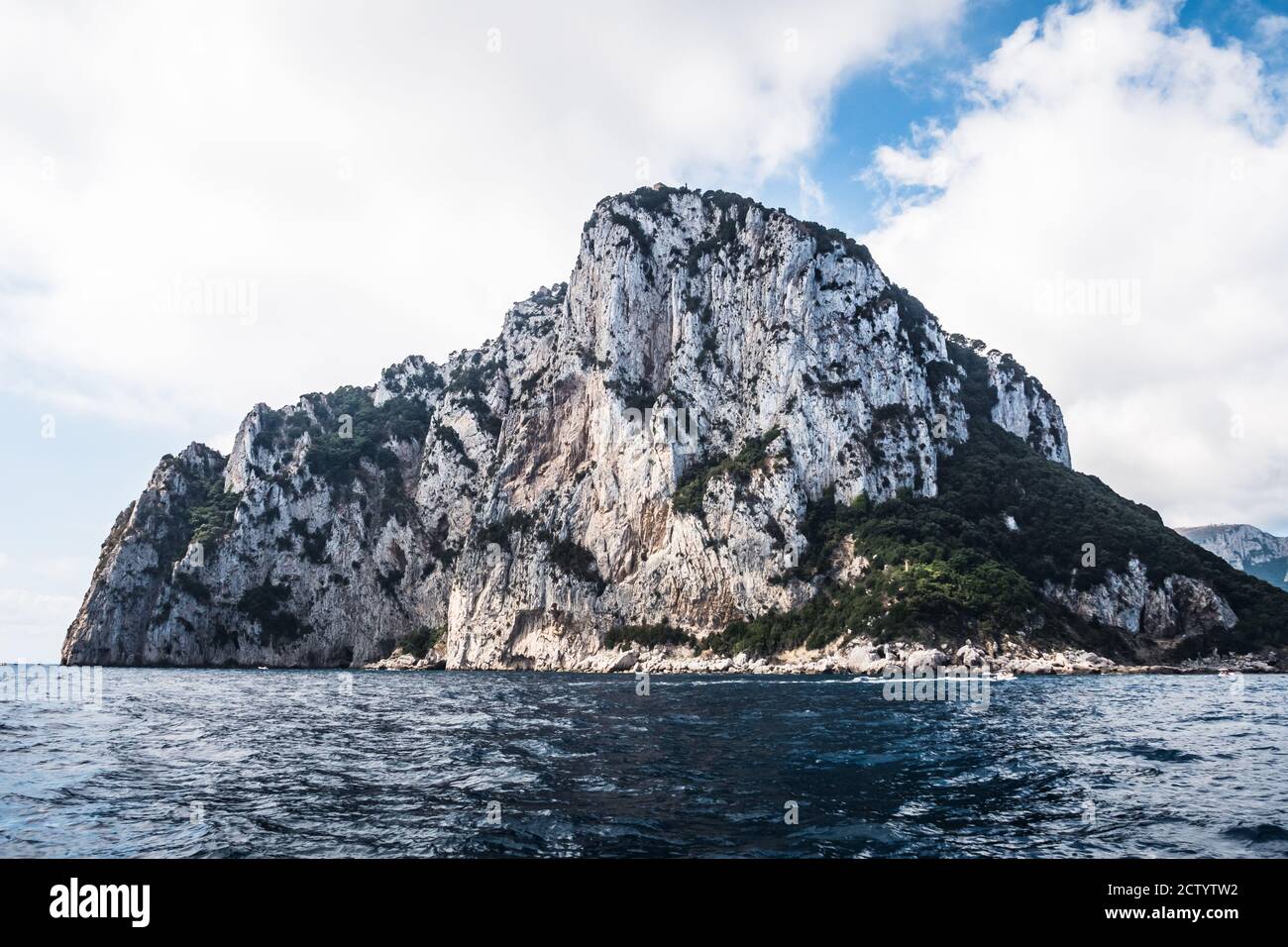 Drop of Tiberius Rock Formation on Capri Island with Villa Jovis Ruin ...