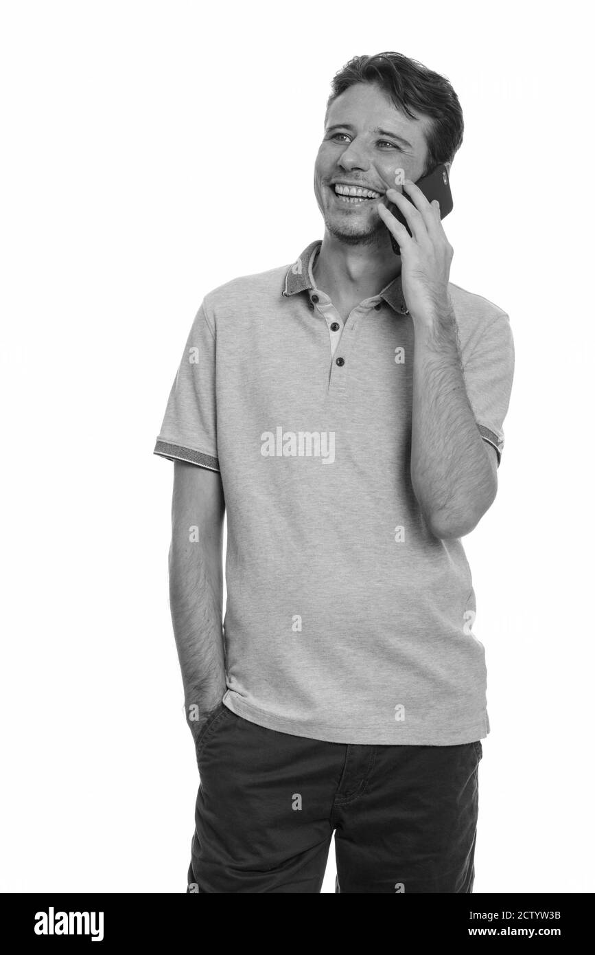 Casual conversation phone Black and White Stock Photos & Images - Alamy