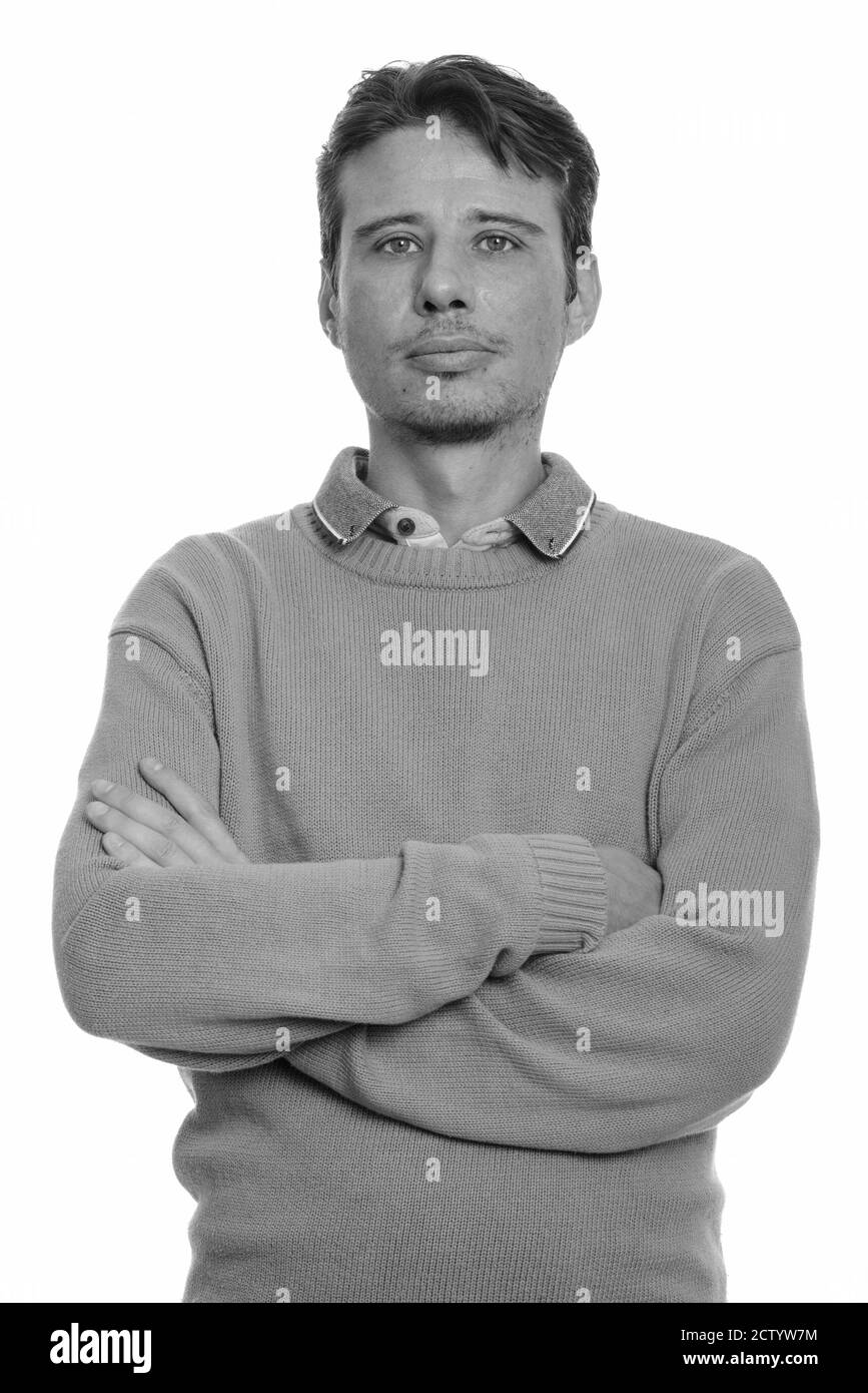 Portrait of handsome man with arms crossed Stock Photo - Alamy