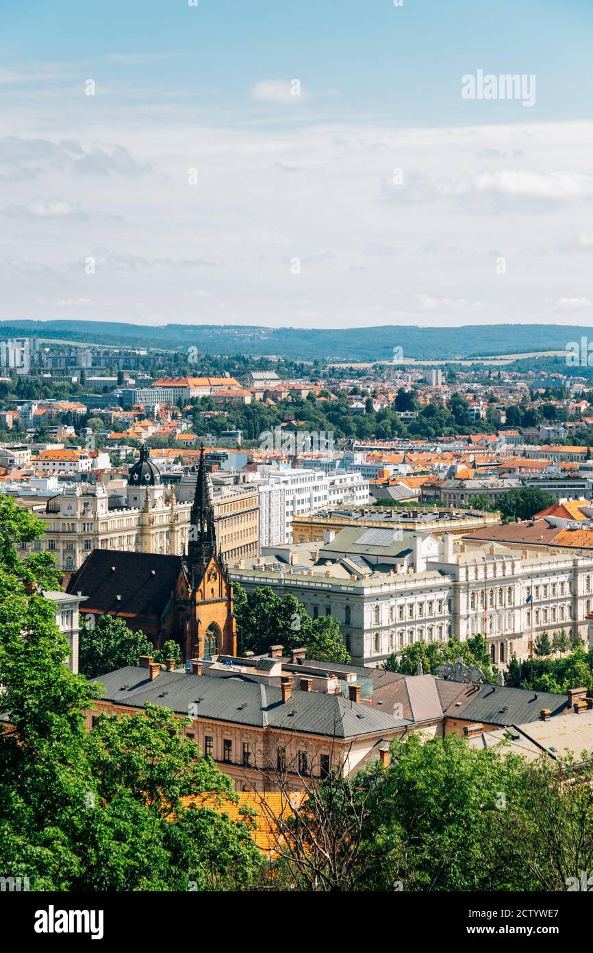 Brno city panorama view from Spilberk Castle in Brno, Czech Republic ...