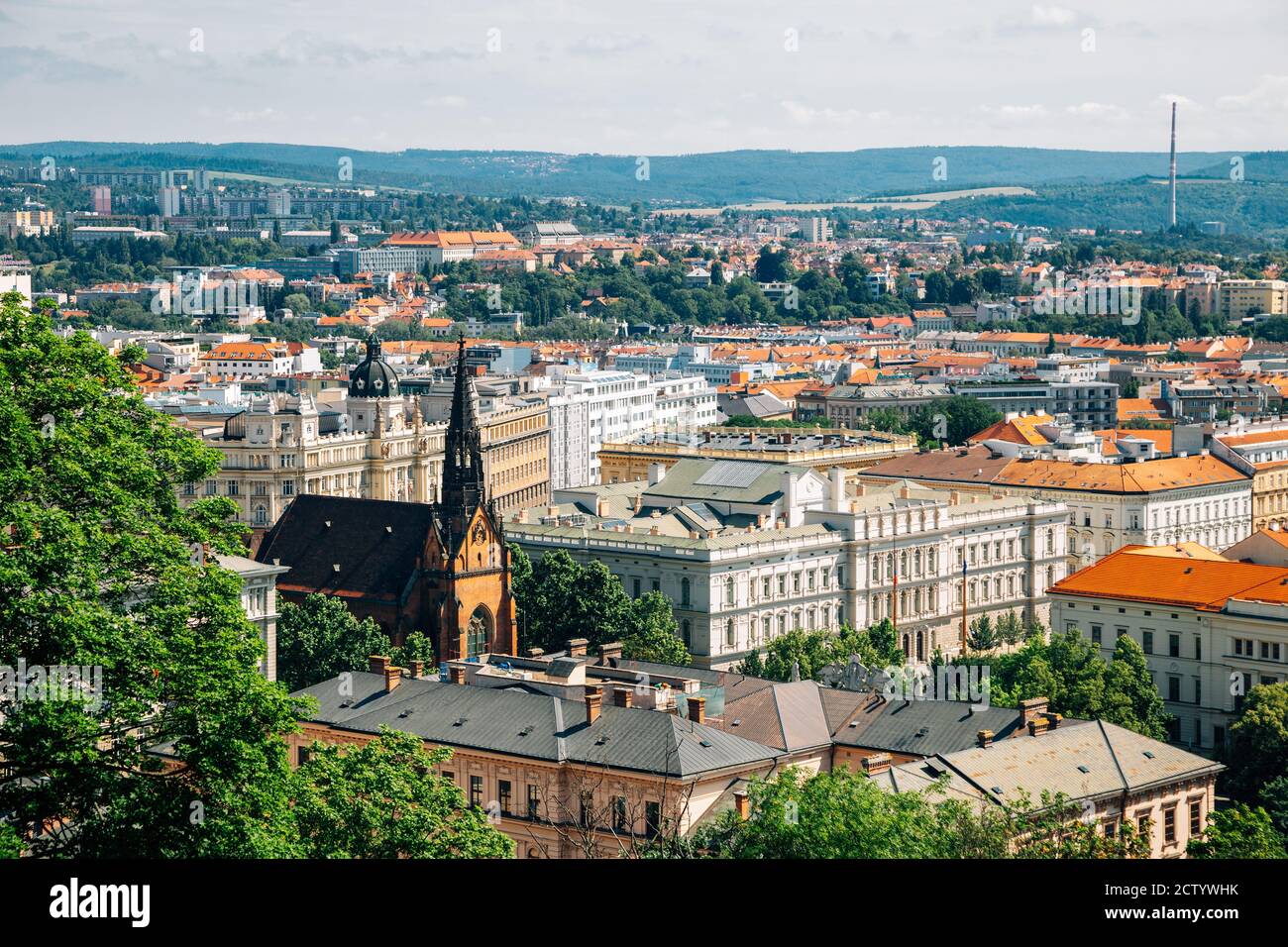 Brno city panorama view from Spilberk Castle in Brno, Czech Republic ...