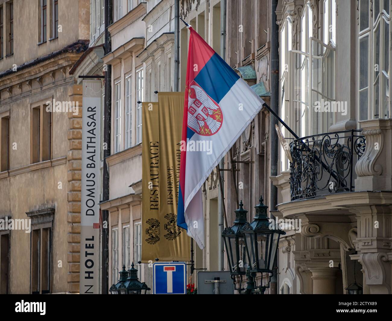 PRAGUE, CZECH REPUBLIC - JULY 18, 2019: PRAGUE, CZECH REPUBLIC: Banners ...