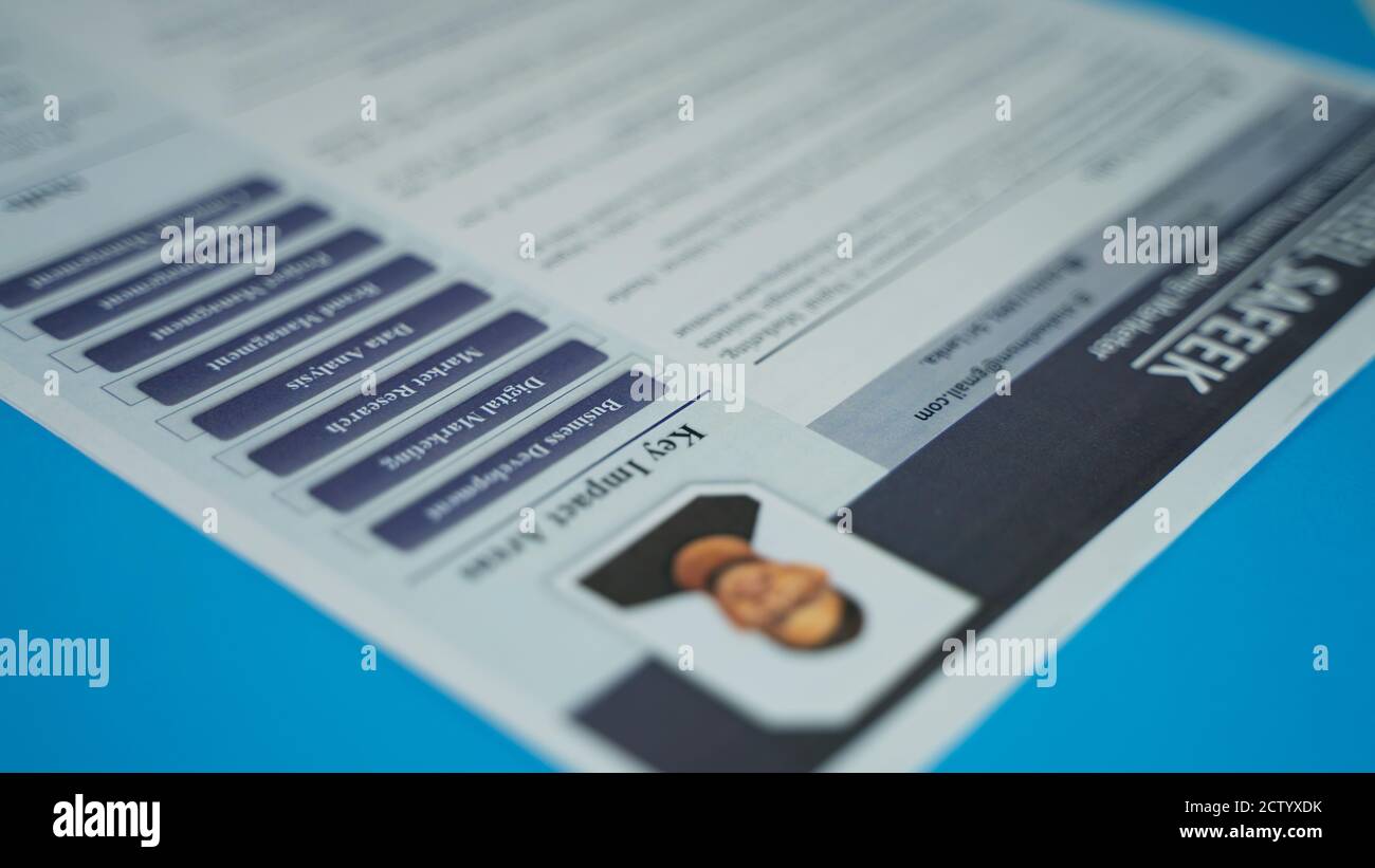 Cv layout hi-res stock photography and images - Alamy