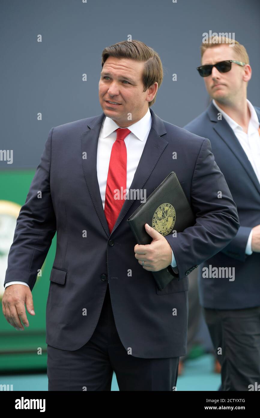 MIAMI GARDENS, FLORIDA - MARCH 27: Governor of Florida Ron DeSantis ...