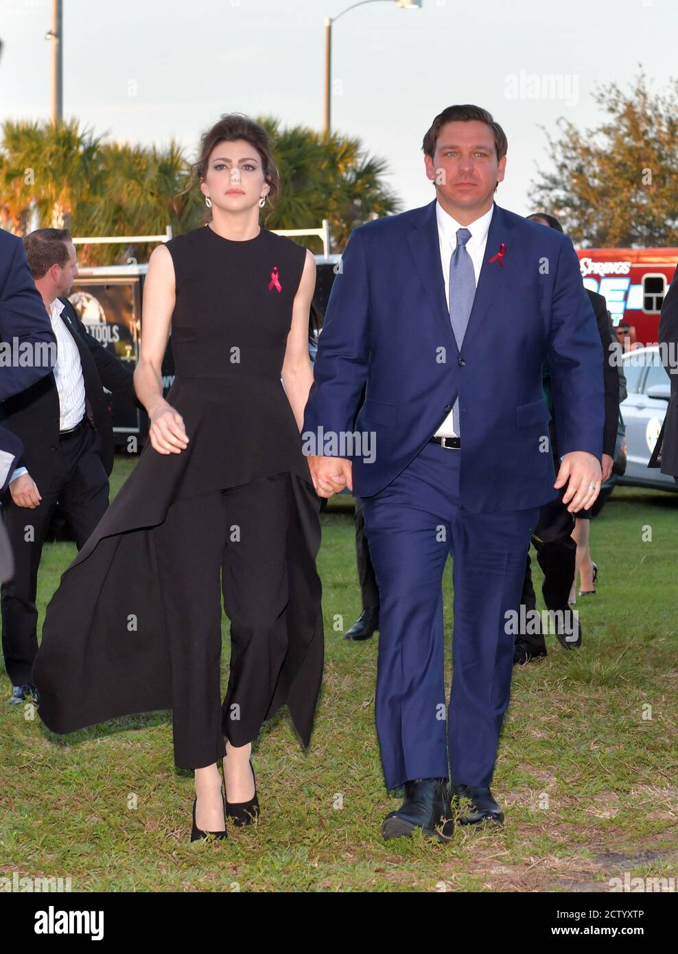 PARKLAND, FL - FEBRUARY 14: Gov Ron DeSantis and wife Casey DeSantis ...