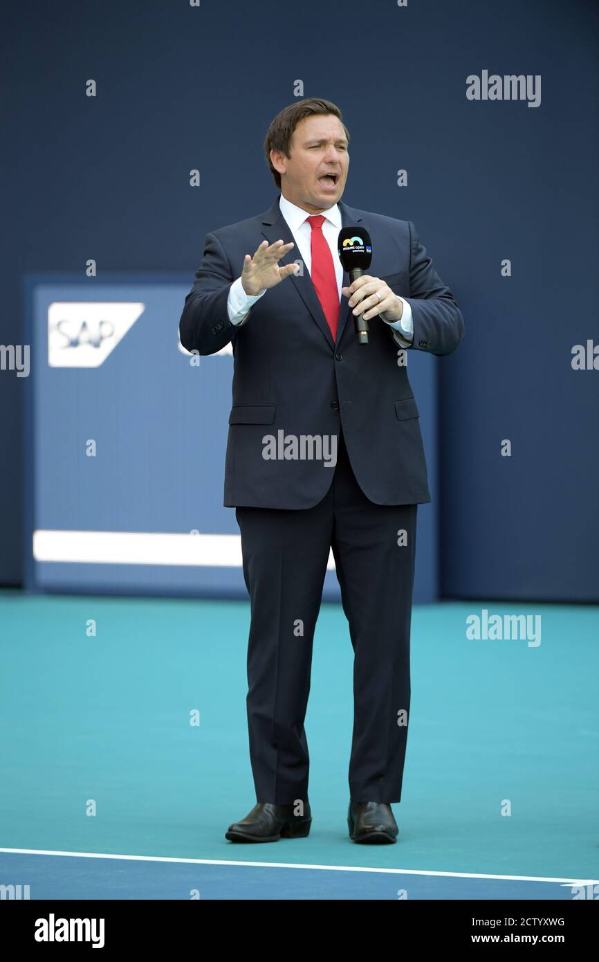 MIAMI GARDENS, FLORIDA - MARCH 27: Governor of Florida Ron DeSantis ...