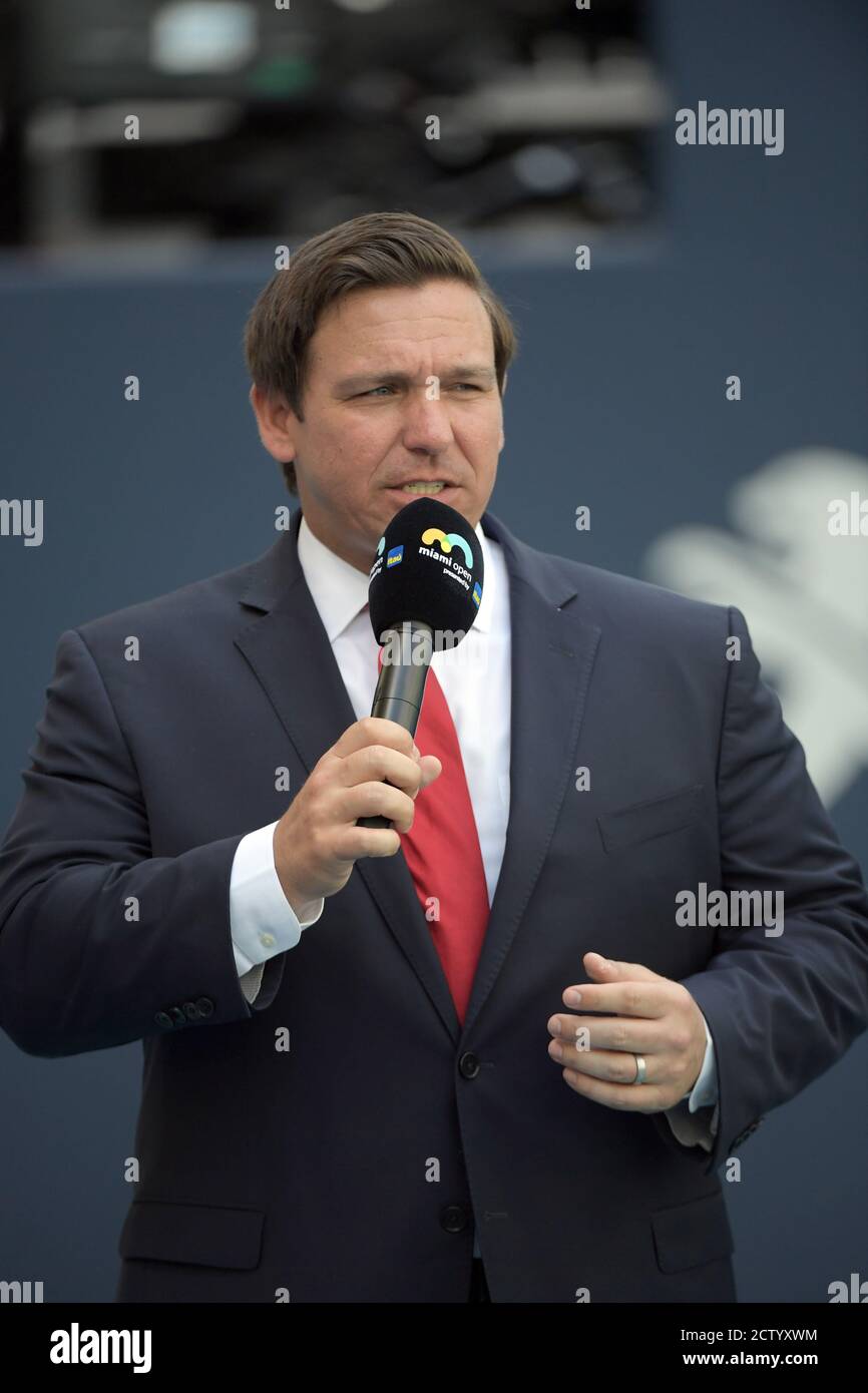 MIAMI GARDENS, FLORIDA - MARCH 27: Governor of Florida Ron DeSantis ...