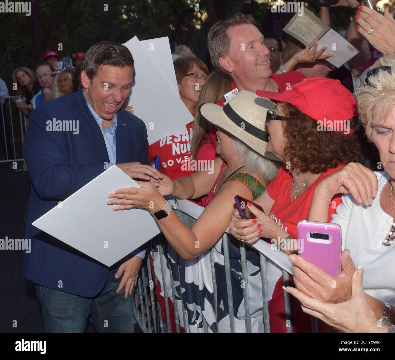 BOCA RATON, FL - NOVEMBER 04: Ron DeSantis, Rudy Giuliani and Attorney ...