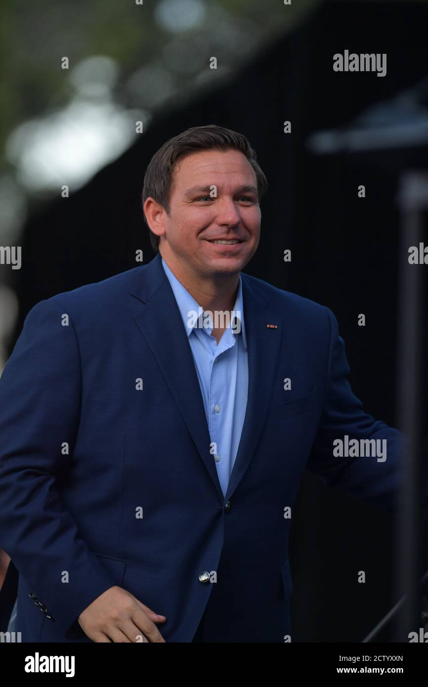 BOCA RATON, FL - NOVEMBER 04: Ron DeSantis, Rudy Giuliani and Attorney ...