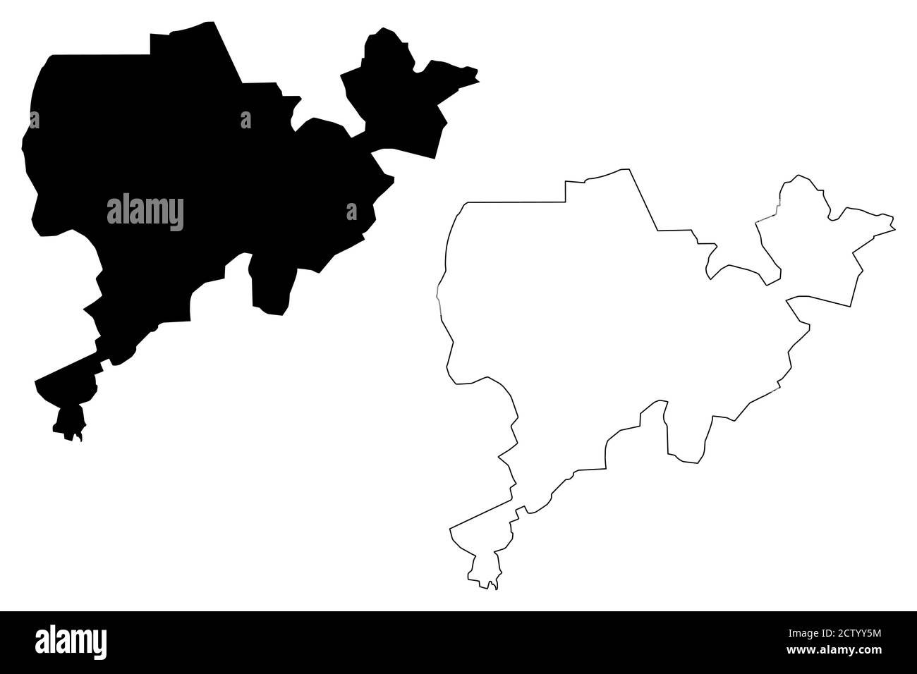 Dodoma City (United Republic of Tanzania) map vector illustration ...