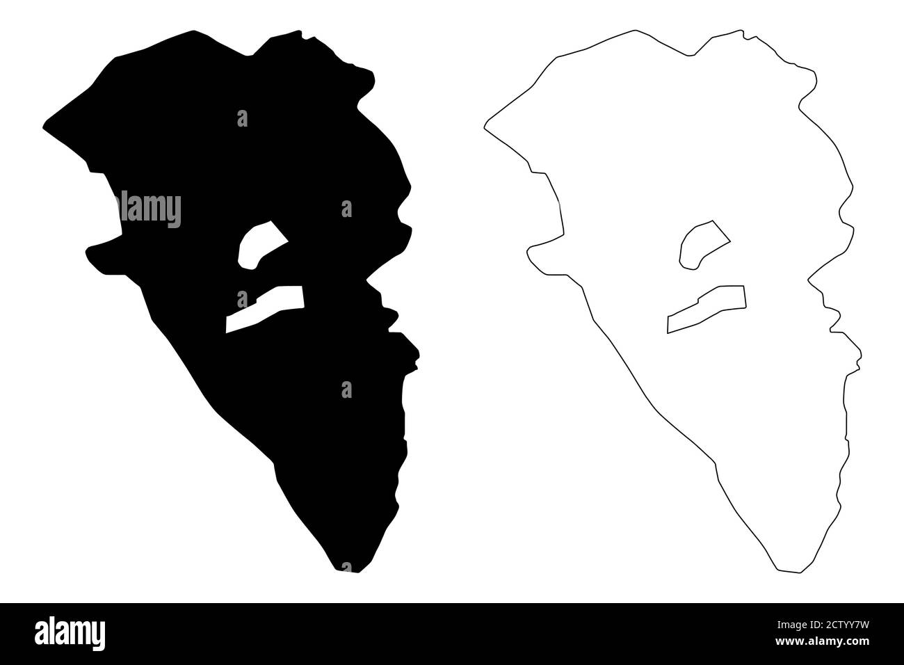 Kitwe City (Republic of Zambia, Copperbelt Province) map vector ...
