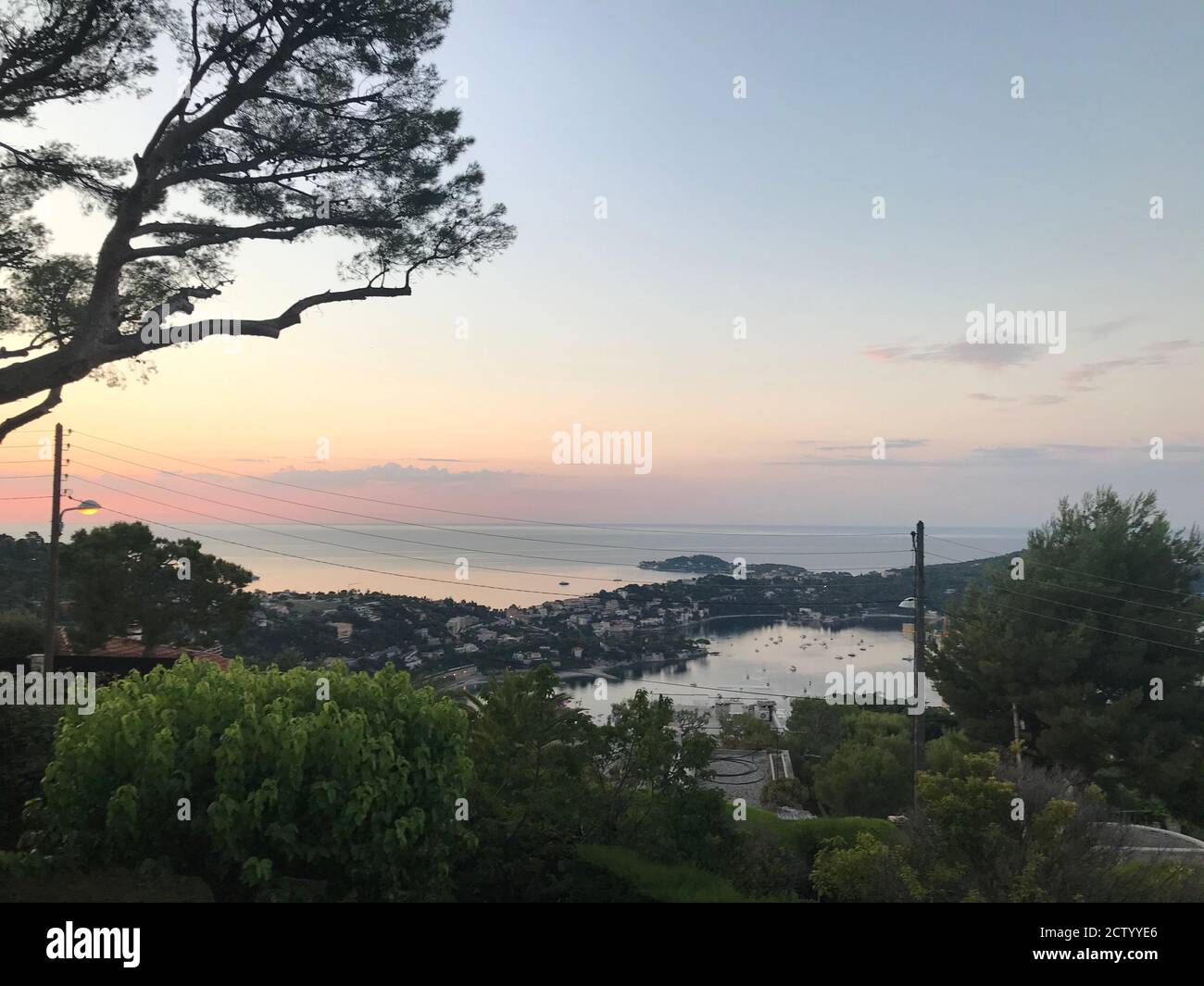 Morning view to Villefranche sur mer and the cap Ferrat Stock Photo - Alamy