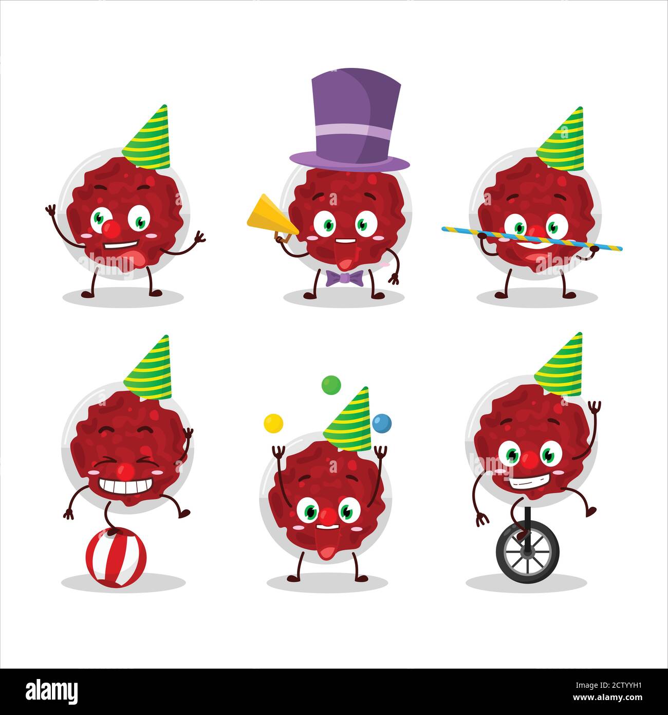Cartoon character of mashed cranberry with various circus shows Stock ...