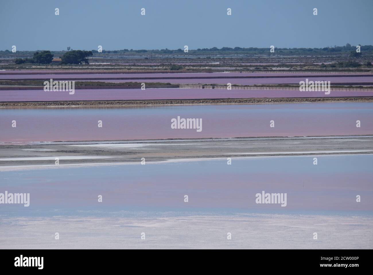 View to the salth marsh of the salines where natural salt is harvested ...