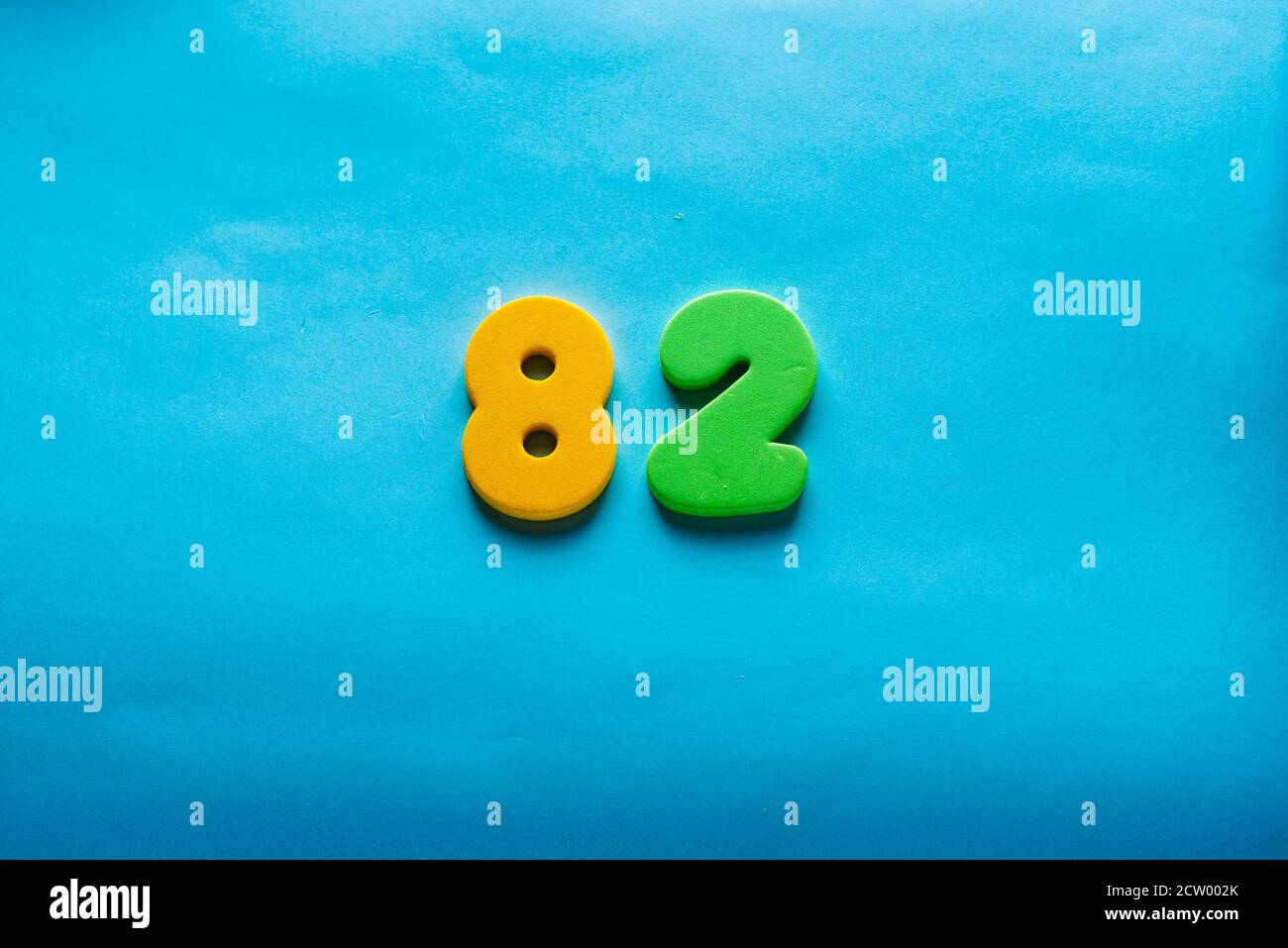 82 years old celebrating classic logo. Colored happy anniversary eighty ...