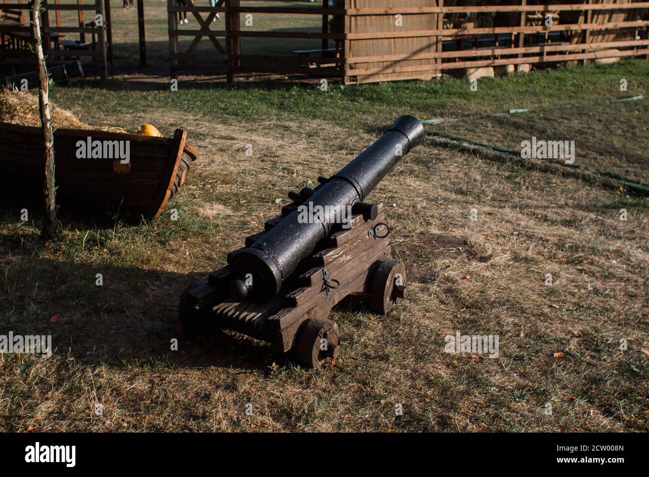 old military cannon with cannonball Stock Photo - Alamy