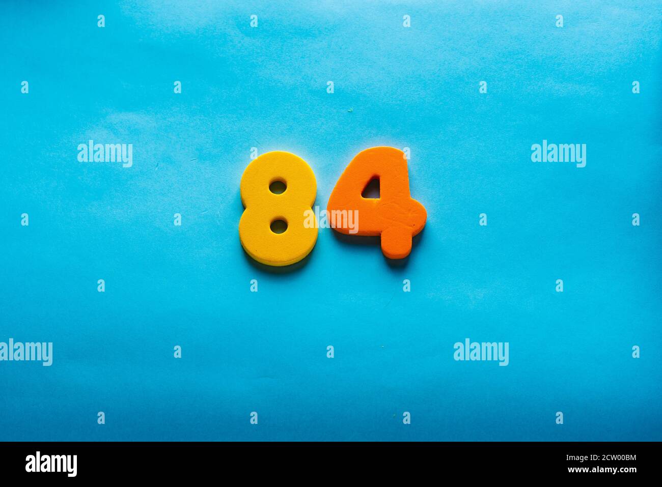 84 years old celebrating classic logo. Colored happy anniversary eighty ...