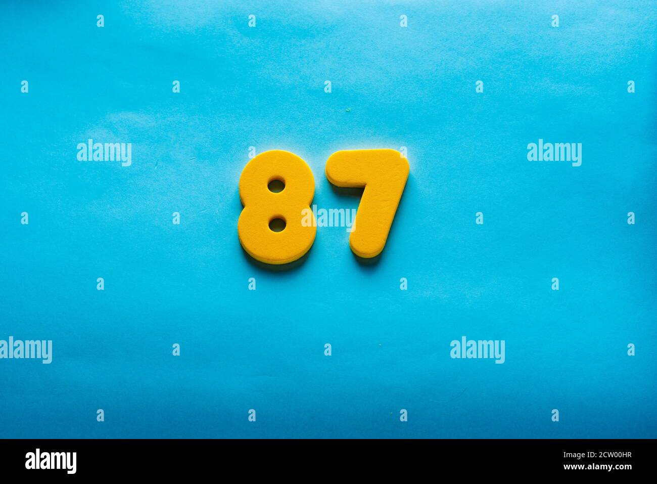 87 years old celebrating classic logo. Colored happy anniversary eighty ...