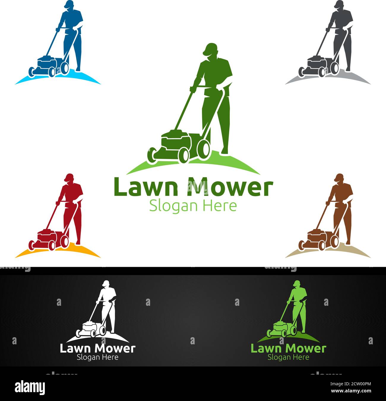 Lawn Mower Logo for Lawn Mowing Gardener Vector Design Stock Vector ...