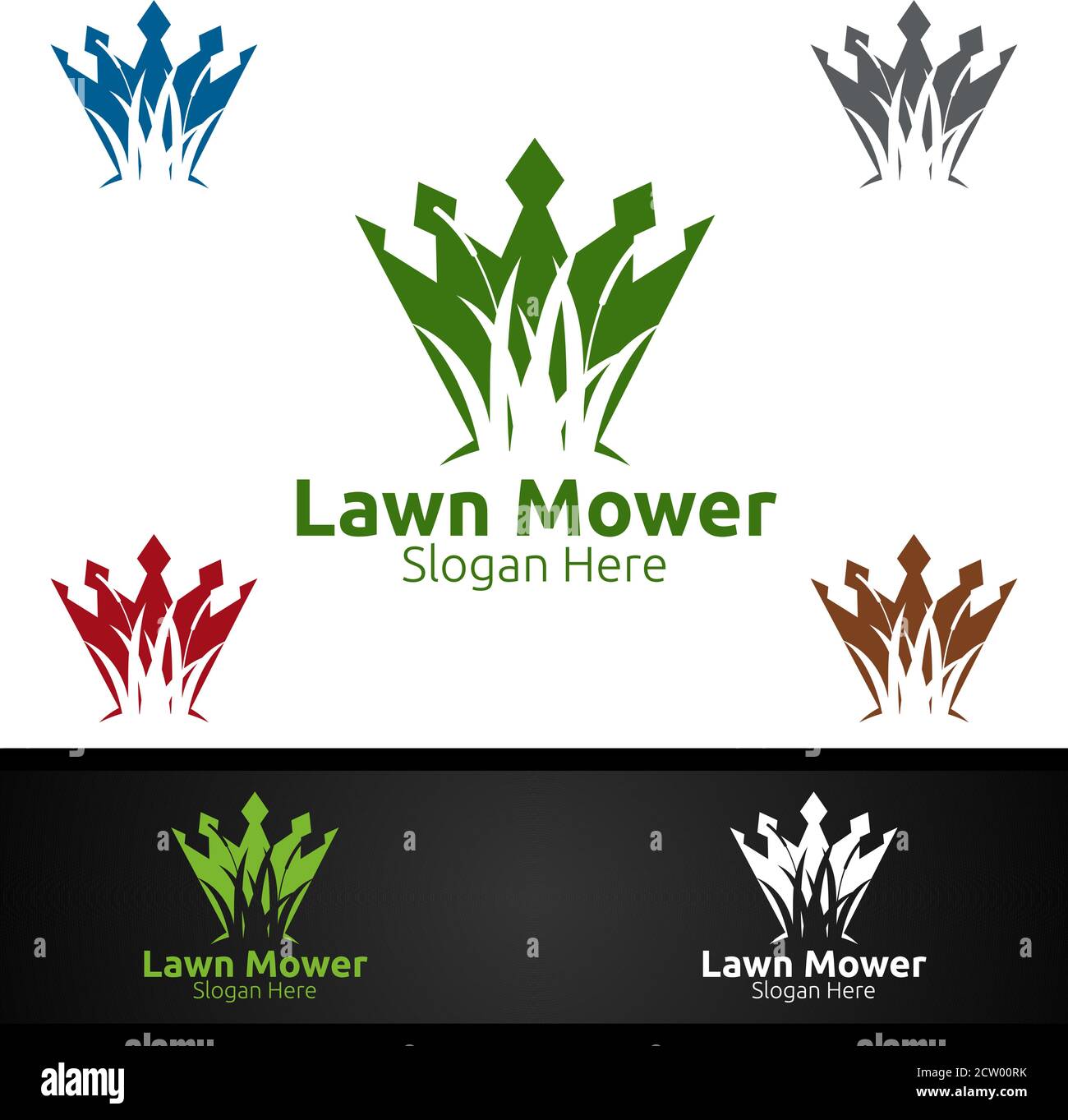 King Lawn Mower Logo for Lawn Mowing Gardener Vector Design Stock ...
