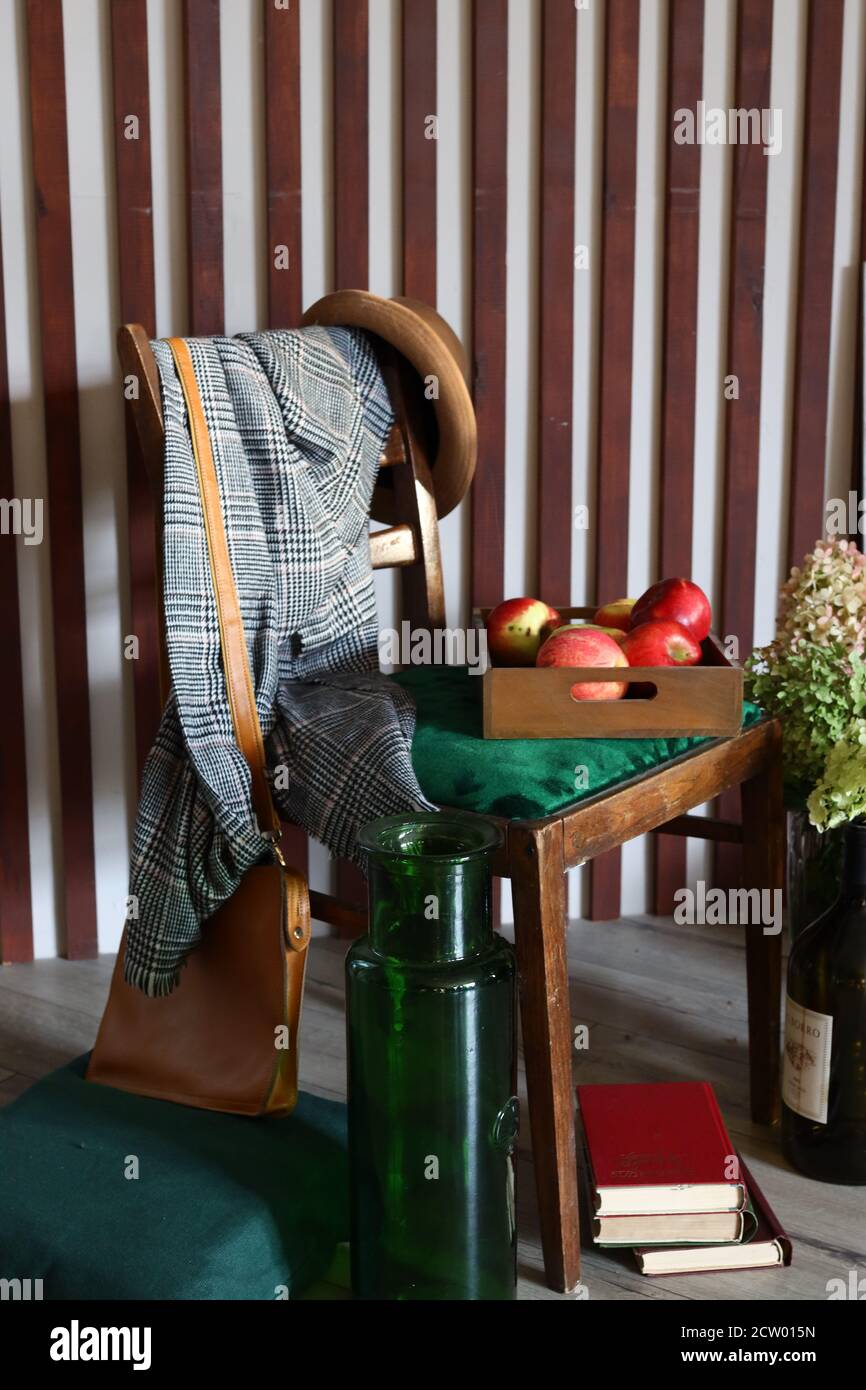 still life chair with in autumn style Stock Photo - Alamy