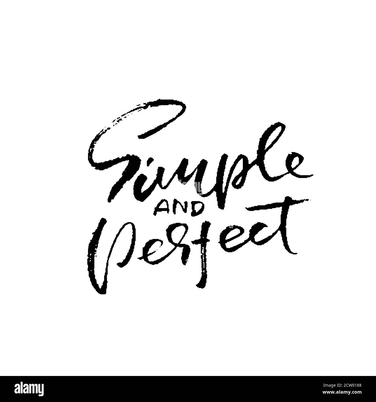 Simple and perfect. Hand drawn modern brush lettering. Typography ...
