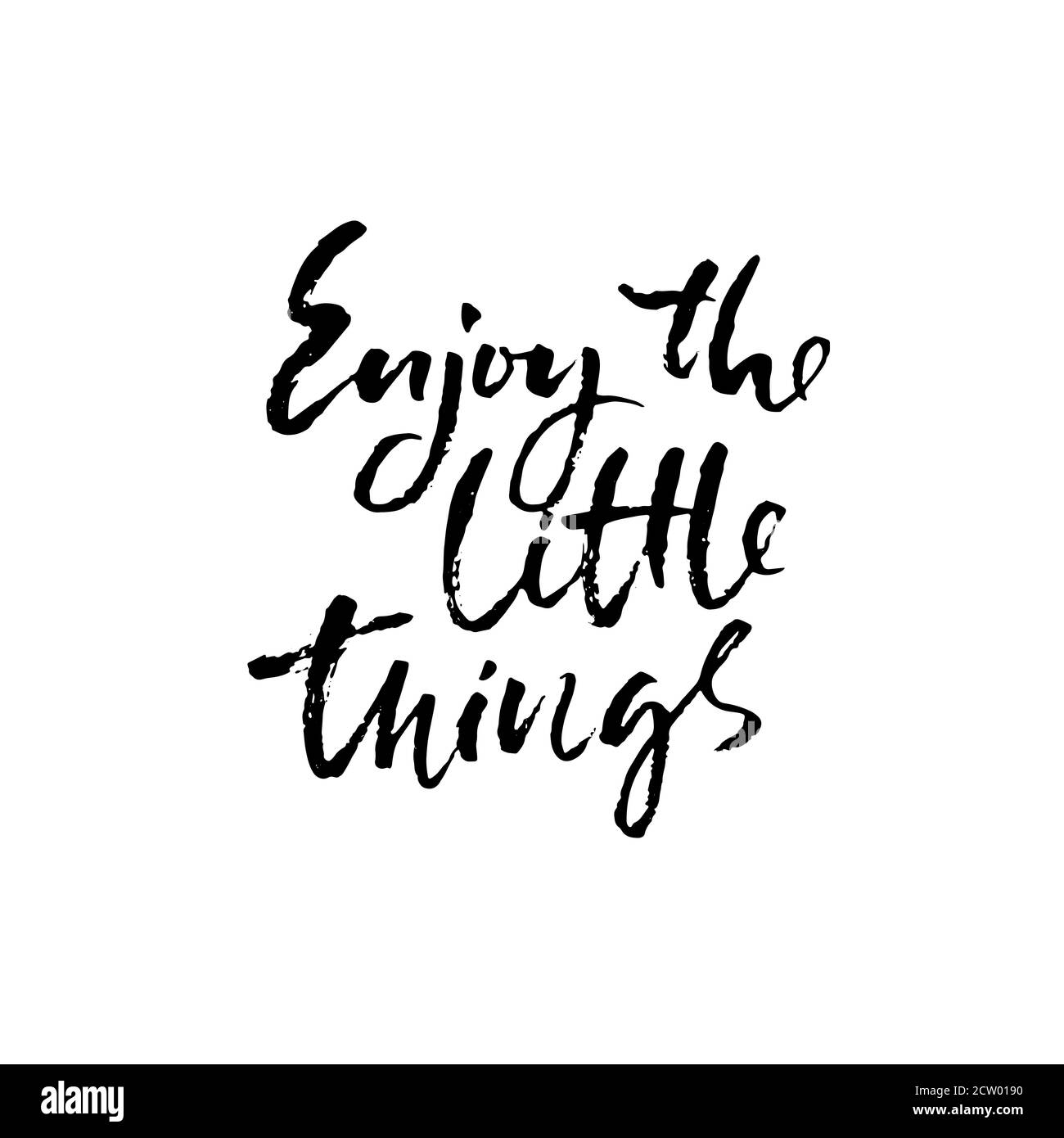 Enjoy the little things. Hand drawn modern brush lettering. Typography ...