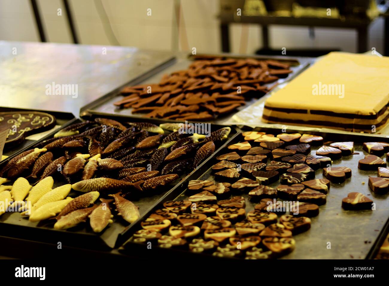 Production of chocolate inside the chocolate factory Stock Photo - Alamy
