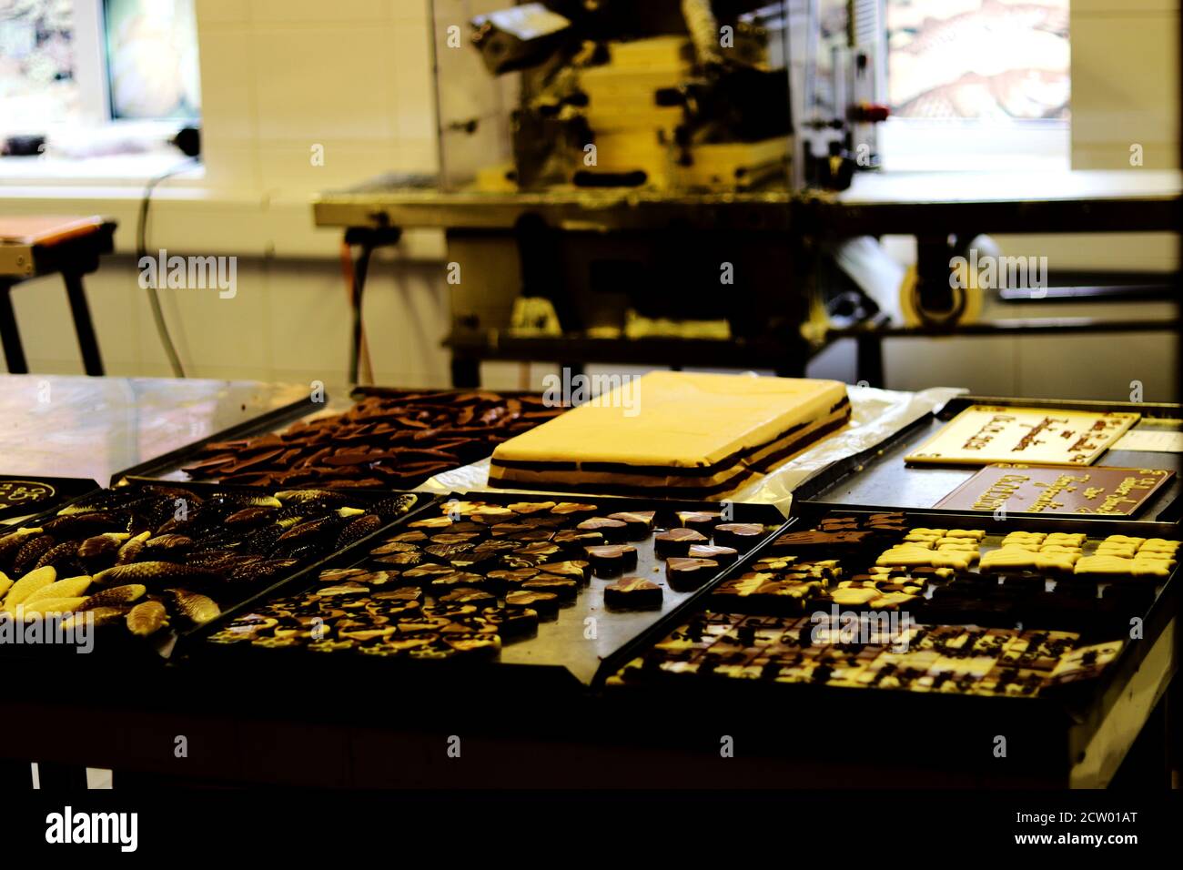 Production of chocolate inside the chocolate factory Stock Photo - Alamy