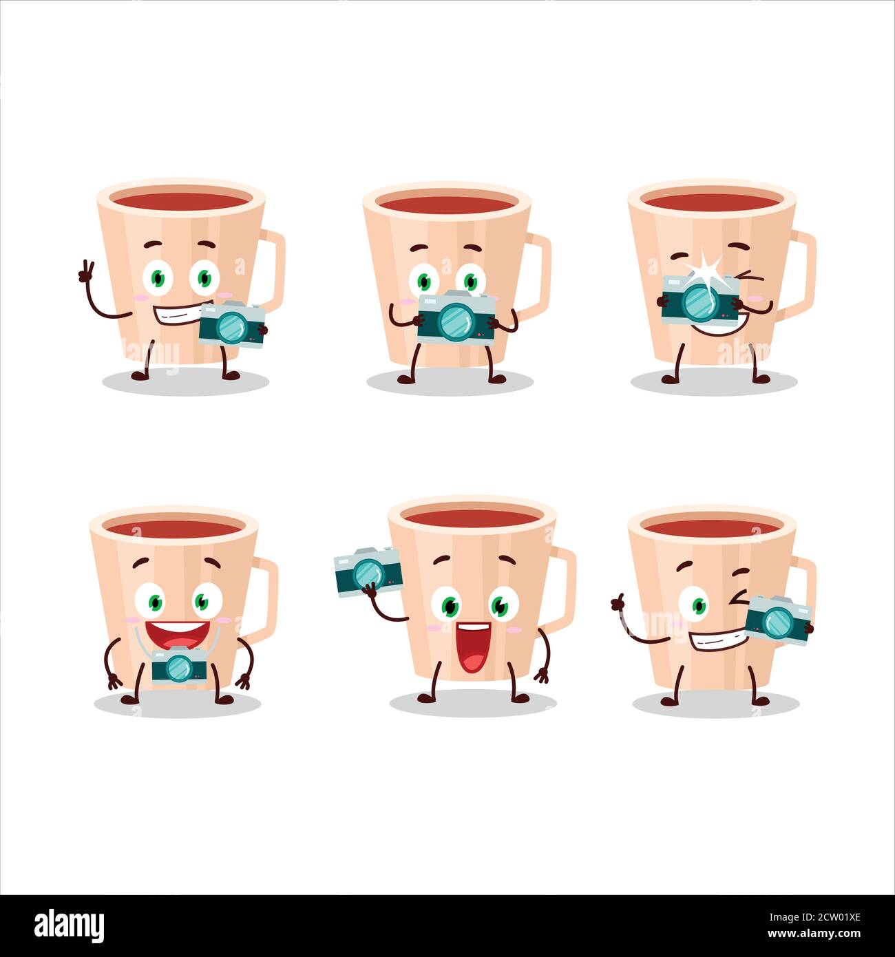Photographer profession emoticon with thanksgiving tea cartoon ...