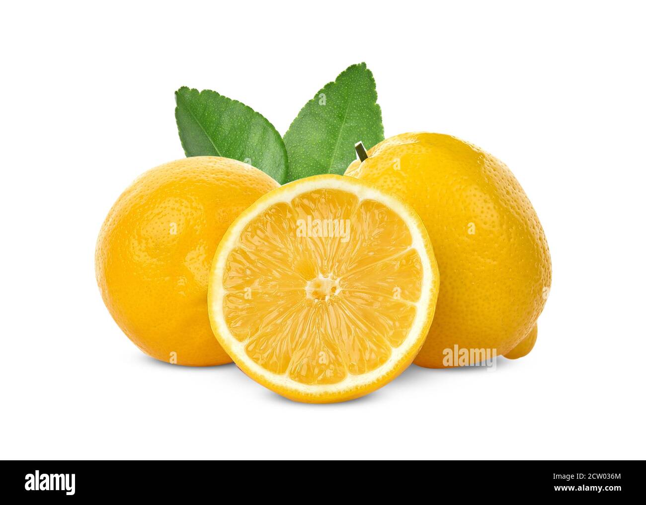 Lemon and slice lemon isolated on white background Stock Photo - Alamy