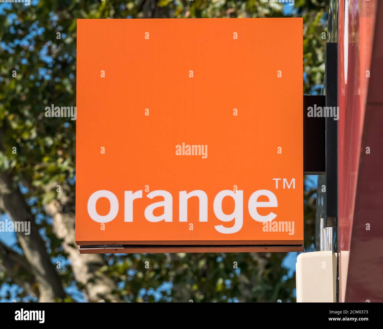 Bucharest/Romania - 09.05.2020: Orange mobile telecom sign and logo ...