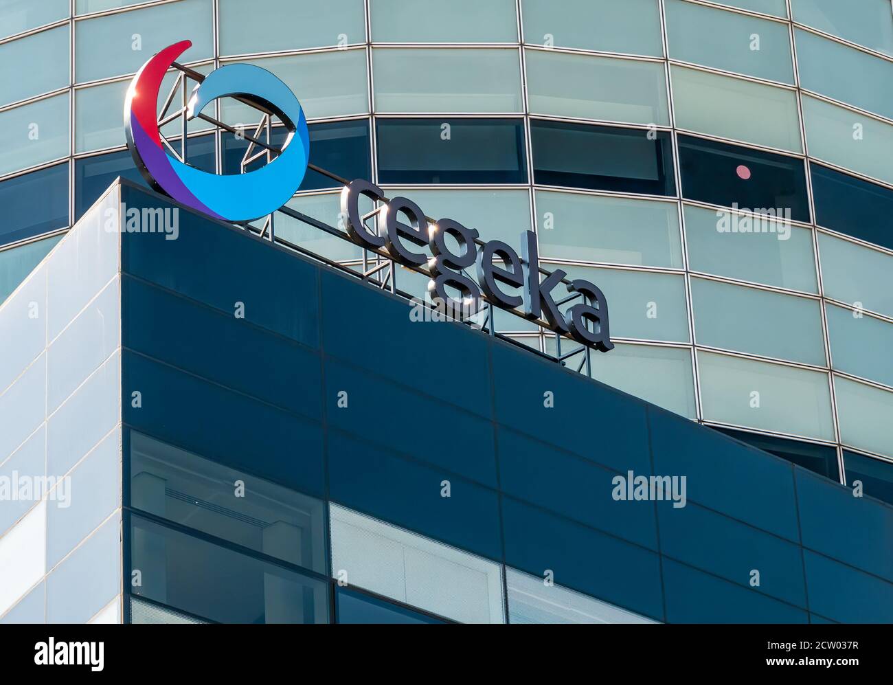 Bucharest/Romania - 09.05.2020: Cegeka logo on the office building in ...