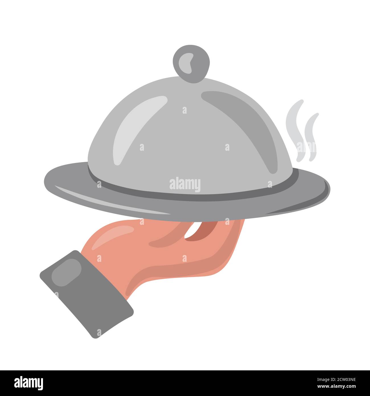 illustration of the hand holding a hot dish Stock Vector Image & Art ...