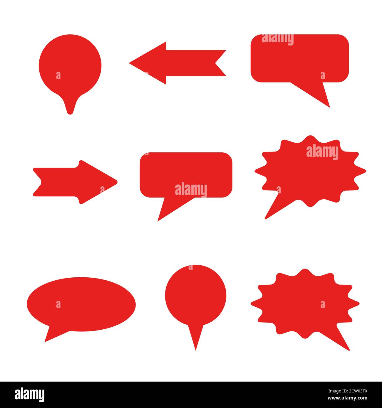 illustration of set red advertising bubbles shapes in red color Stock ...