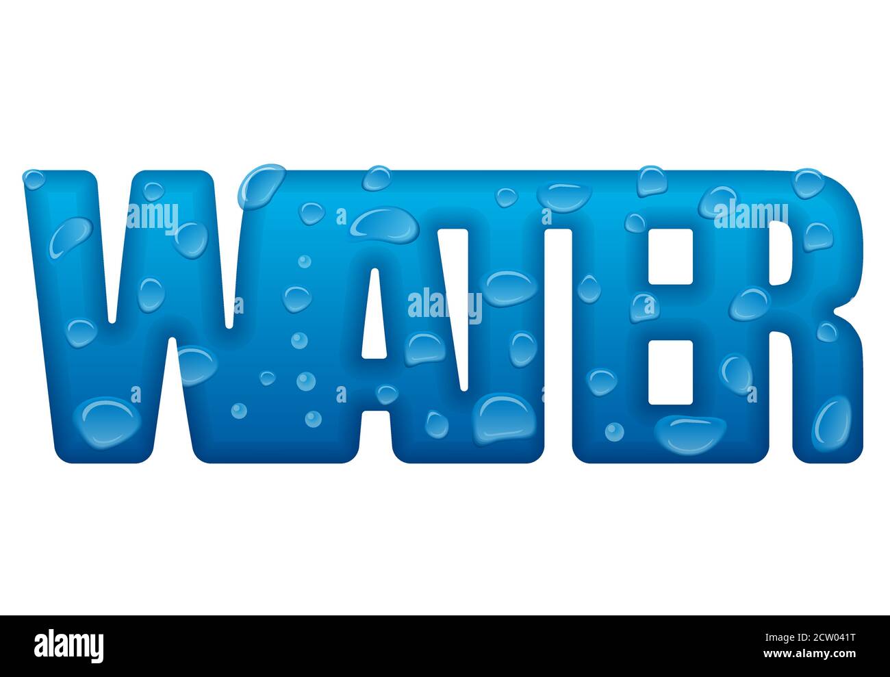 concept illustration of clear natural water banner logo lettering Stock ...