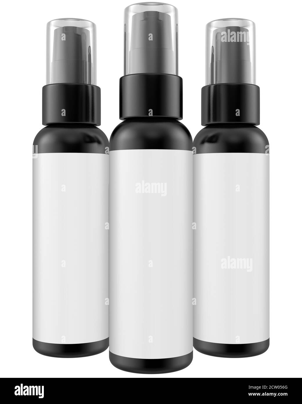 Realistic 3D Glass Spray Bottle Mock Up Template on White Background.3D ...