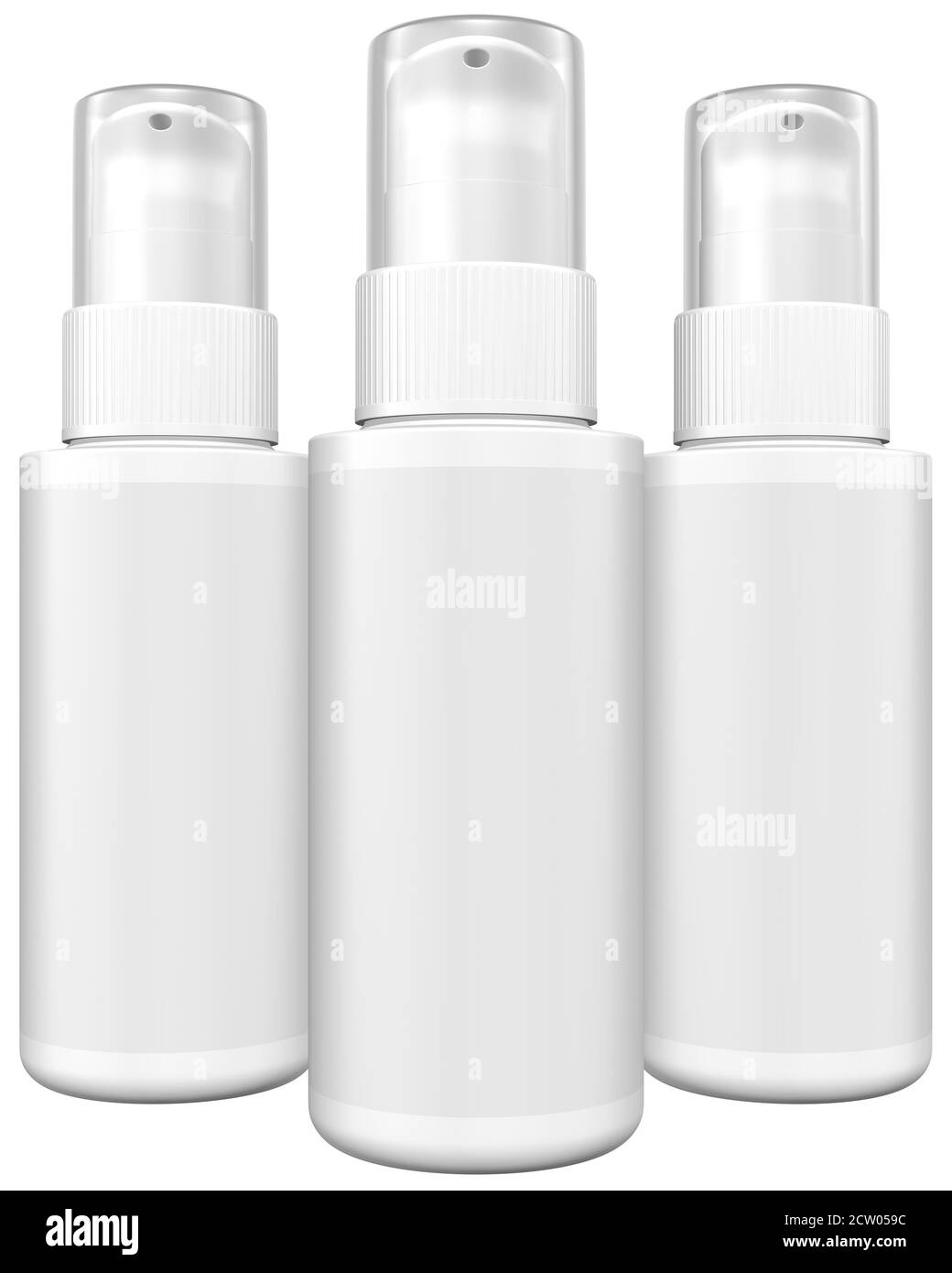 Realistic 3D Glass Spray Bottle Mock Up Template on White Background.3D ...