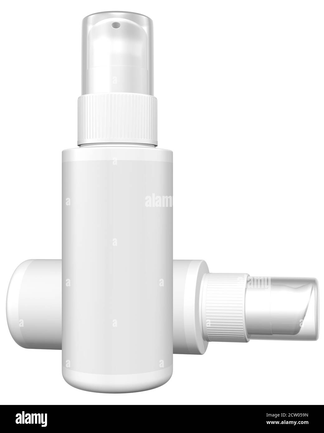 Realistic 3D Glass Spray Bottle Mock Up Template on White Background.3D ...