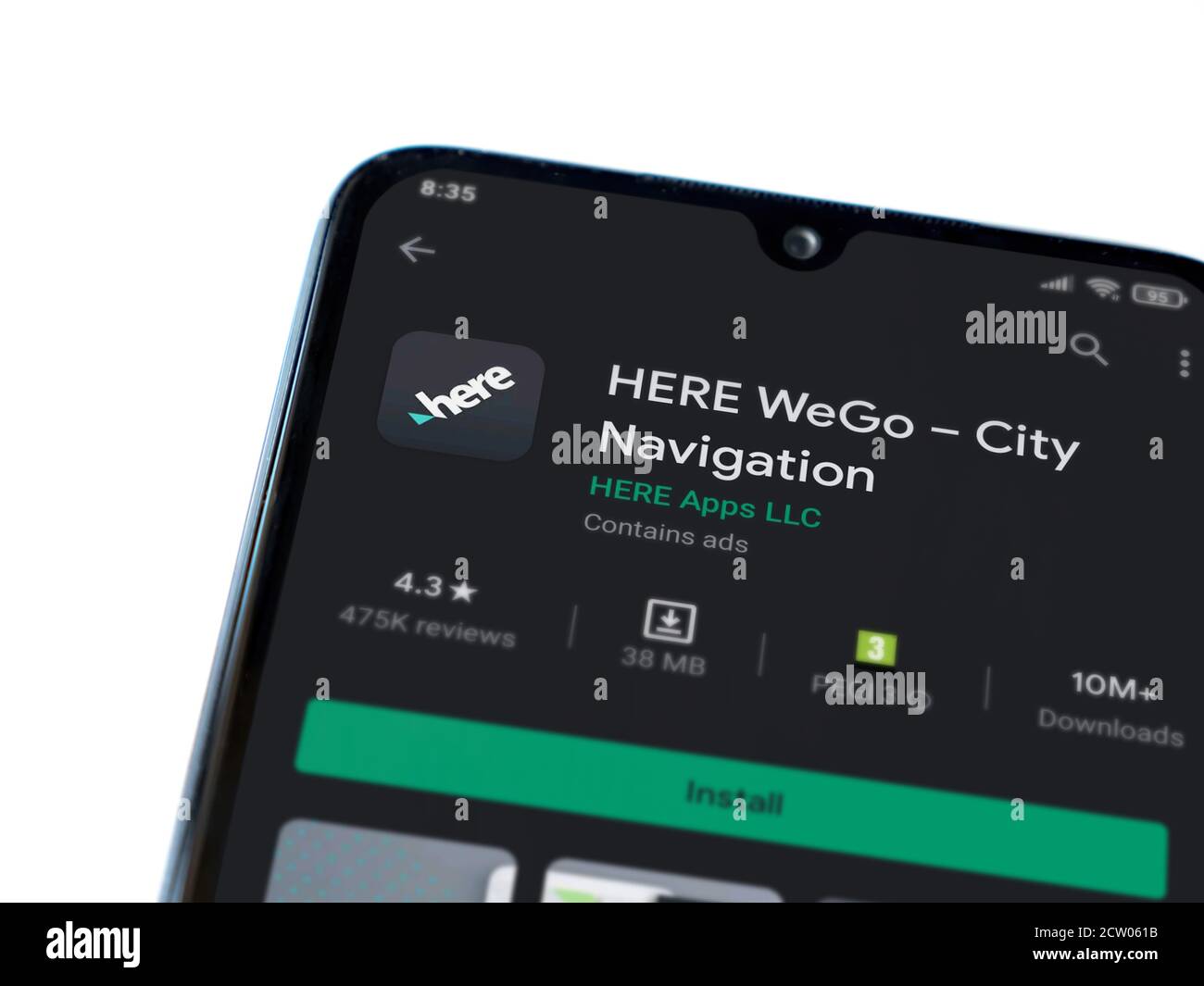 Lod, Israel - July 8, 2020: HERE WeGo app play store page on the ...
