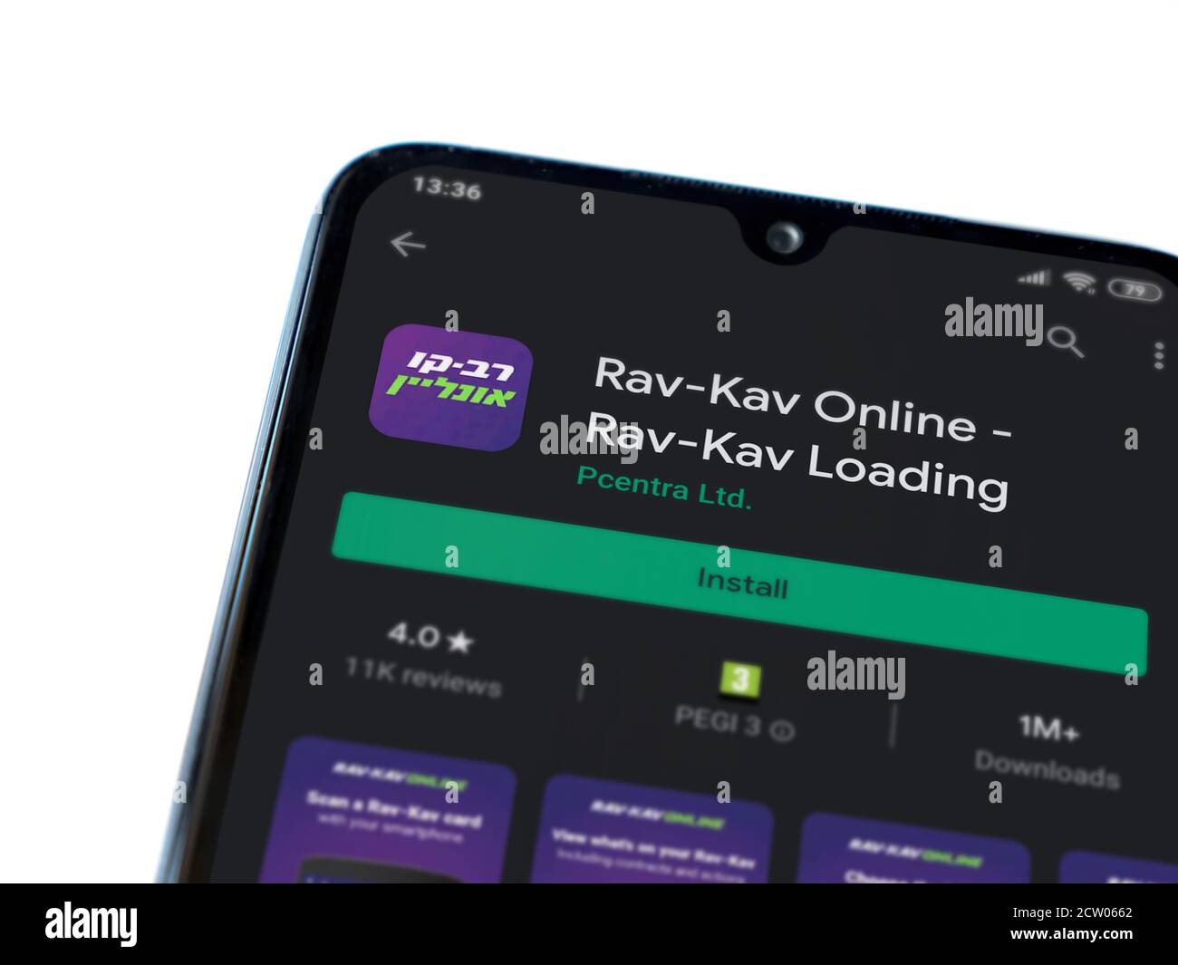 Lod, Israel - July 8, 2020: Rav Kav Online app play store page on the ...