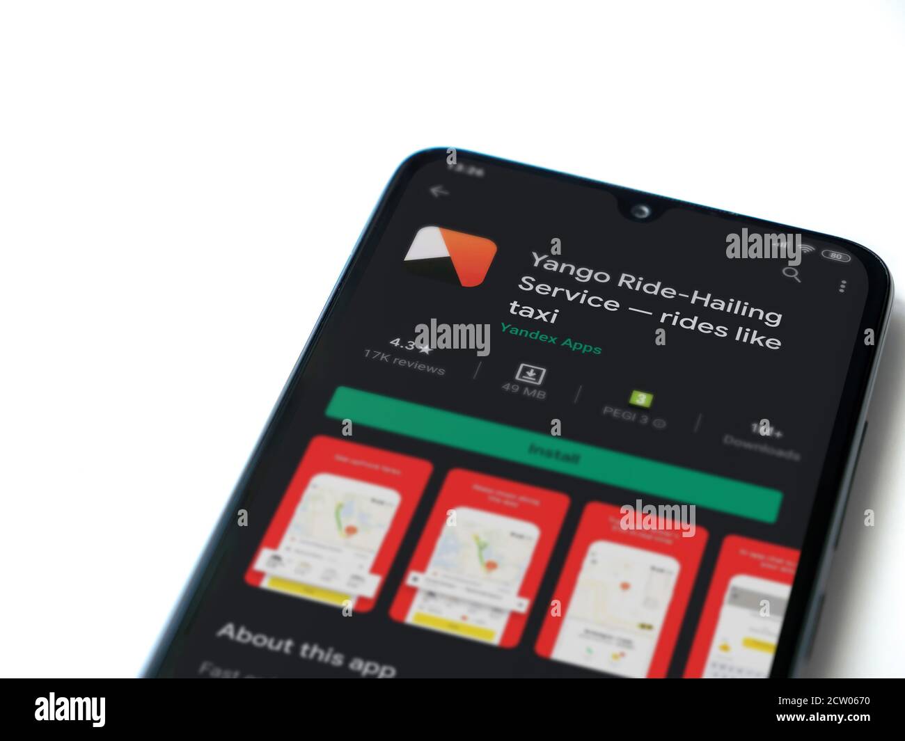 Lod, Israel - July 8, 2020: Yango Ride app play store page on the ...