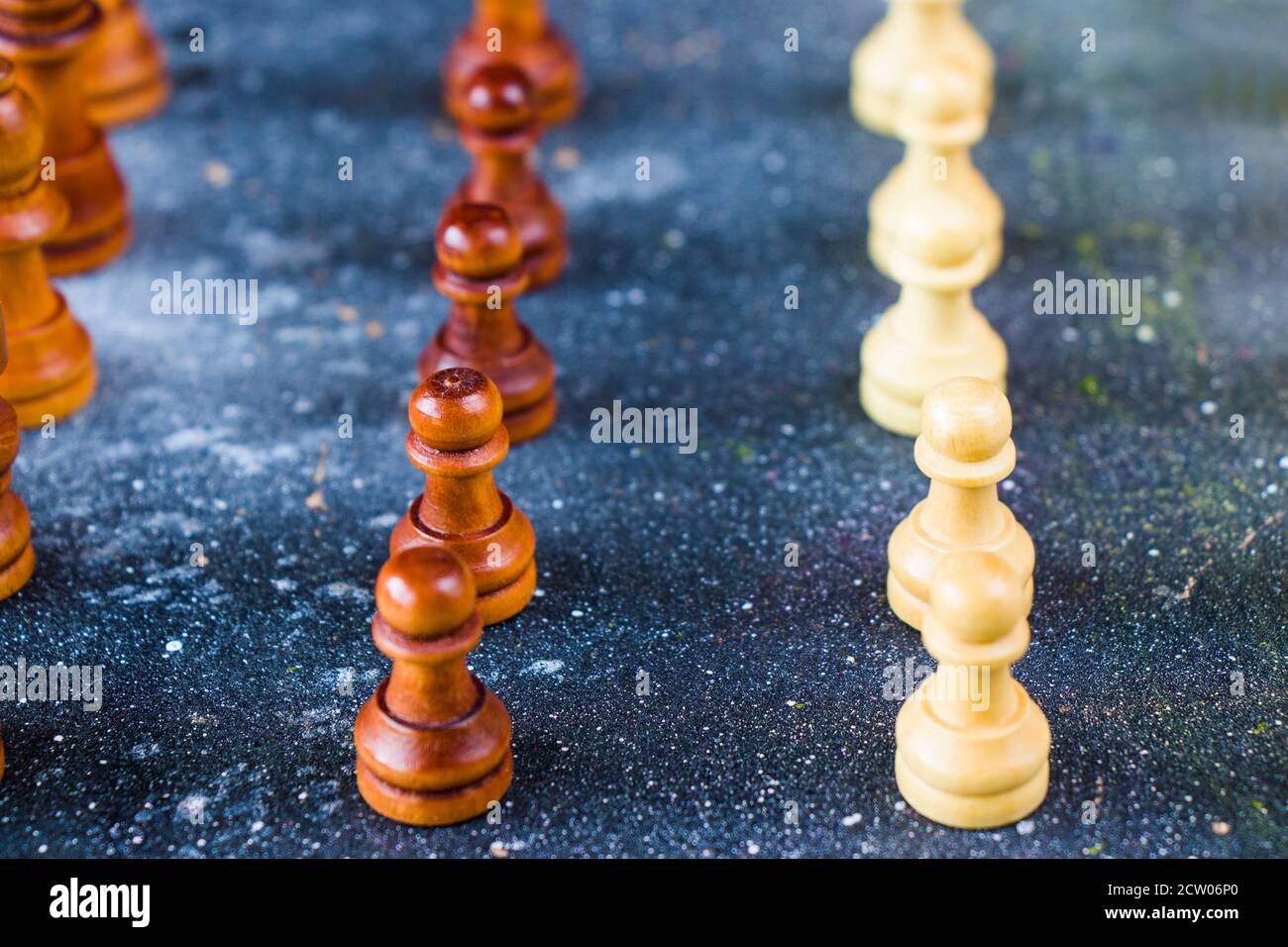 Checkmate and chess Pawn figures close-up, boardgame Stock Photo - Alamy