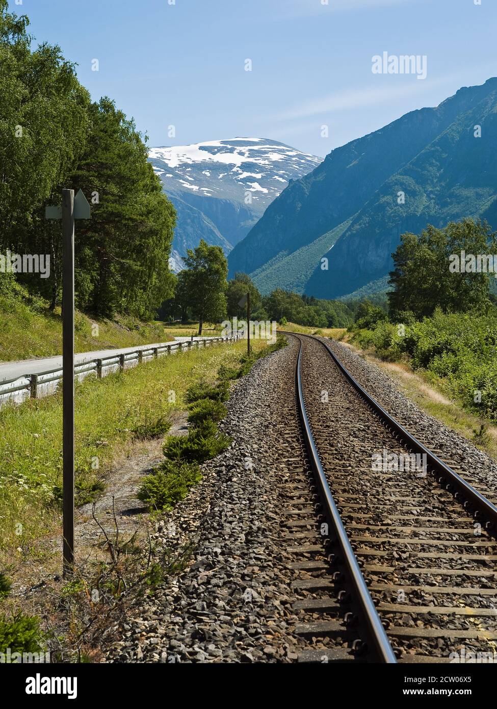 Train tracks on the Rauma Line, Romsdalen, Norway Stock Photo - Alamy