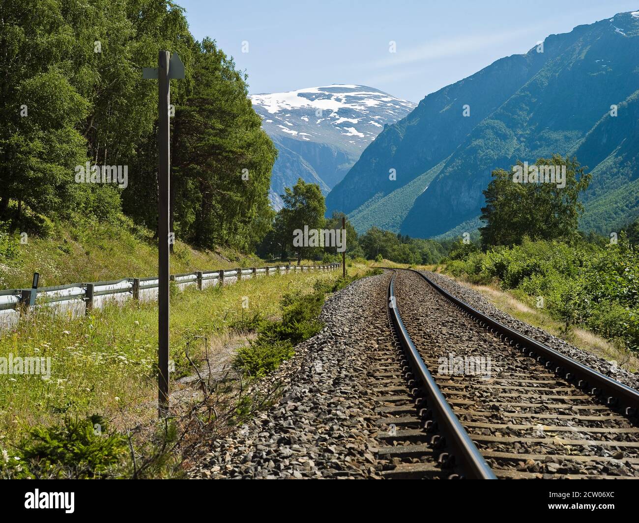 Train tracks on the Rauma Line, Romsdalen, Norway Stock Photo - Alamy
