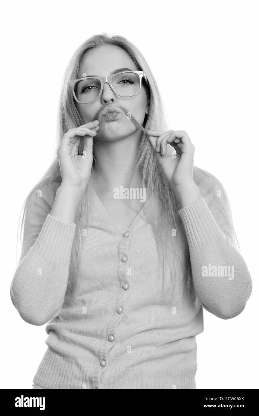 Teen girl playing hair Black and White Stock Photos & Images - Alamy