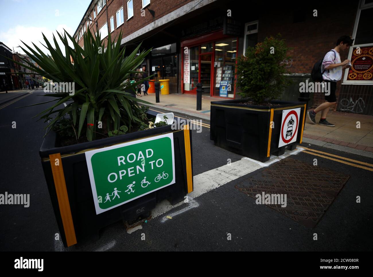 Division street is pedestrianised for social distancing in sheffield hi ...